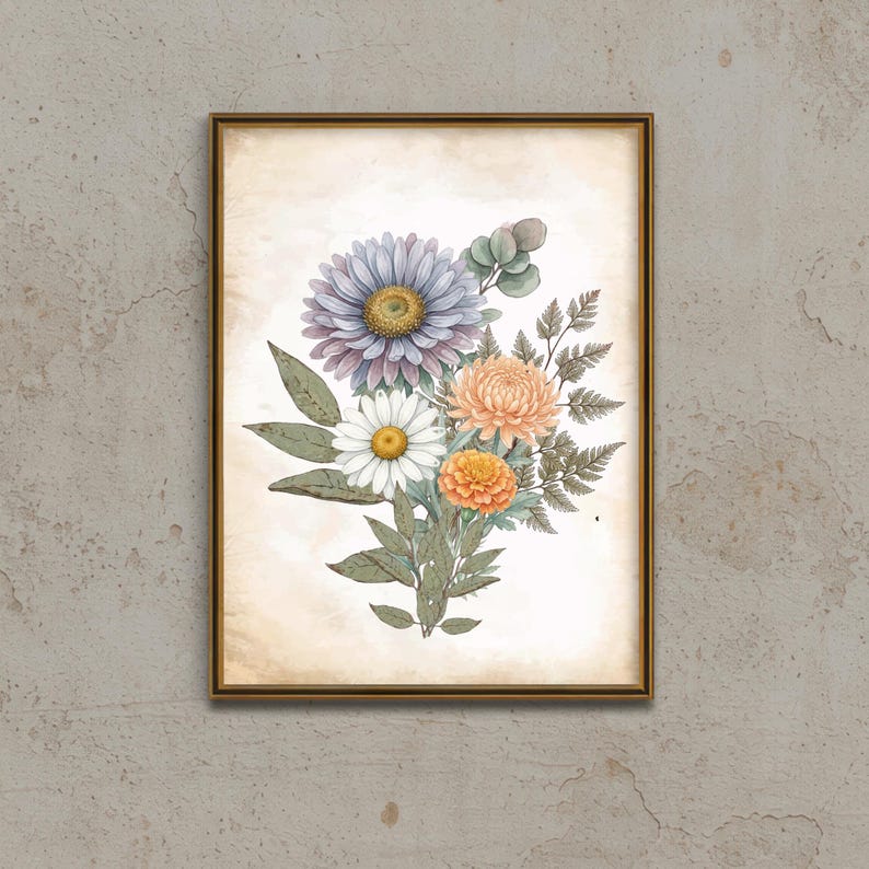 Hand Illustrated Flowers, Foliage & Font Bundle | Botanical PNG Toolkit ...