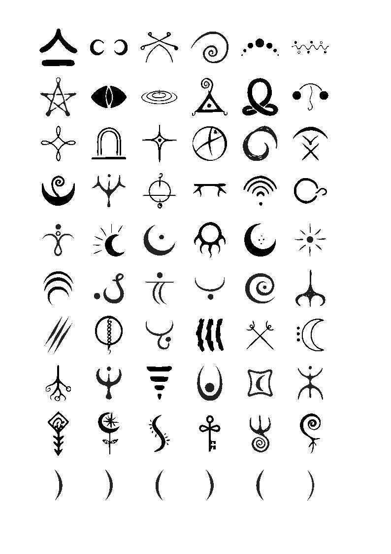 Pagan Witchcraft Hand Drawn Symbols SVG Bundle | Pagan Grimoire Glyphs ...