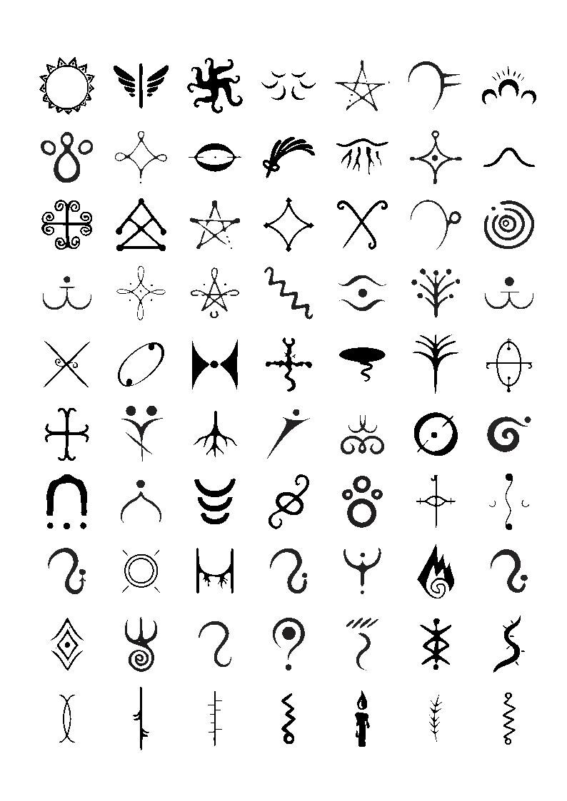 Pagan Witchcraft Hand Drawn Symbols SVG Bundle | Pagan Grimoire Glyphs ...