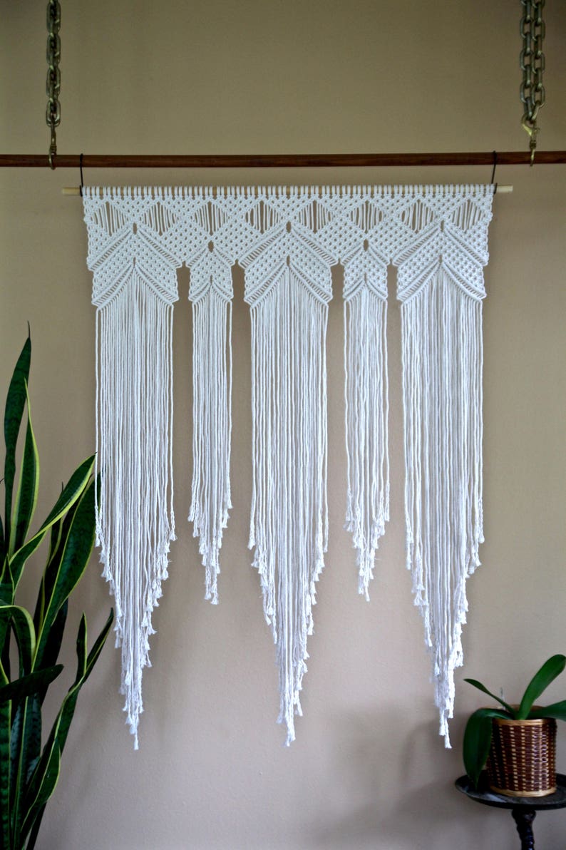 Large Macrame Wall Hanging Natural White Cotton Rope | Etsy