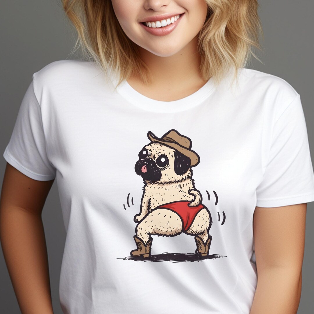 Lustig tanzender Mops Clipart | Hund PNG für POD (Digitaler Download ...