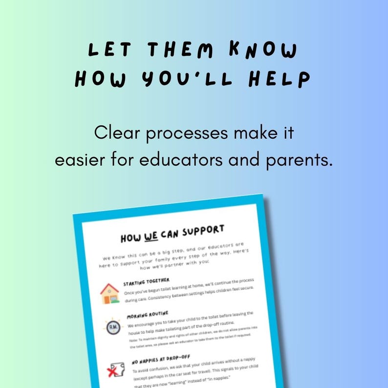 Toilet Learning Parent Information Booklet EYLF Aligned Childcare ...