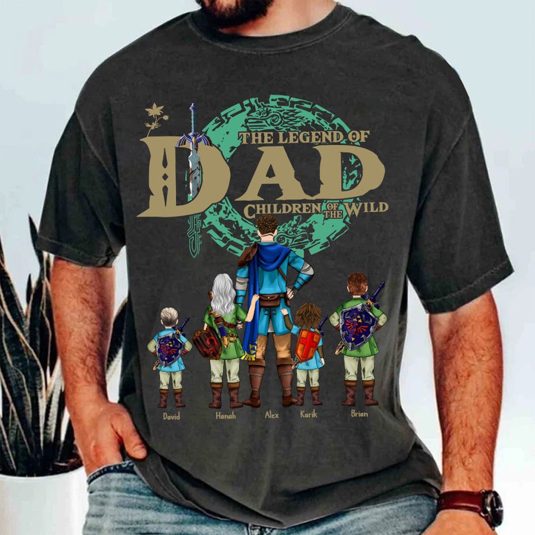 Personalized the Legend of Dad Children of the Wild Shirt, Zelda Dad ...