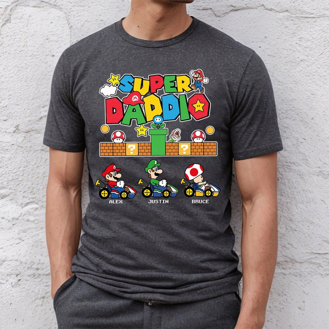Personalized Super Daddio Shirt, Super Dadio Custom Kid Name Dad Shirt ...