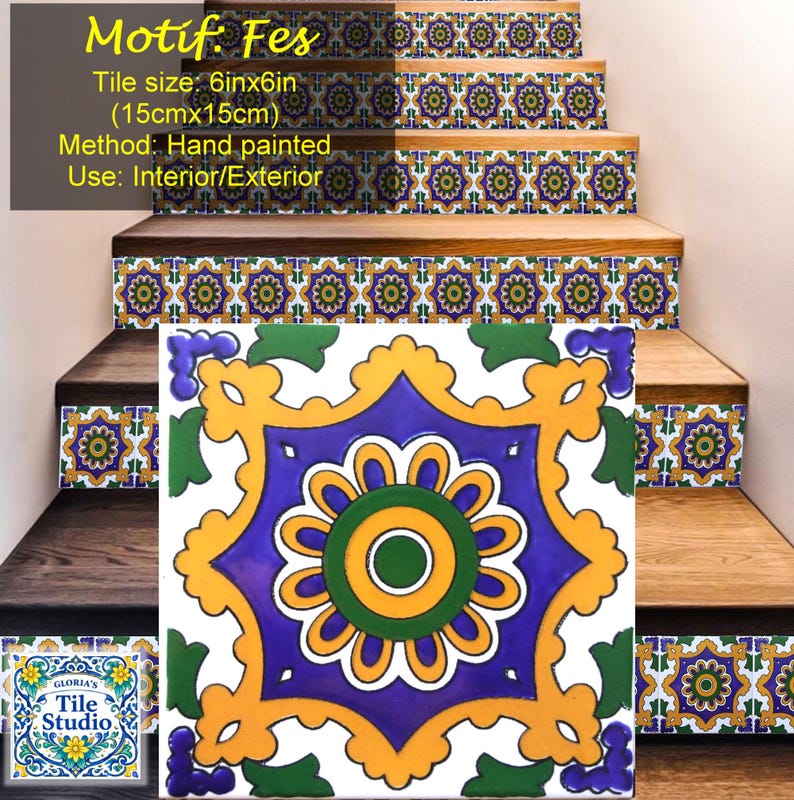 Artisan Stair Risers Design, Stair Face Step Risers, One of a Kind ...