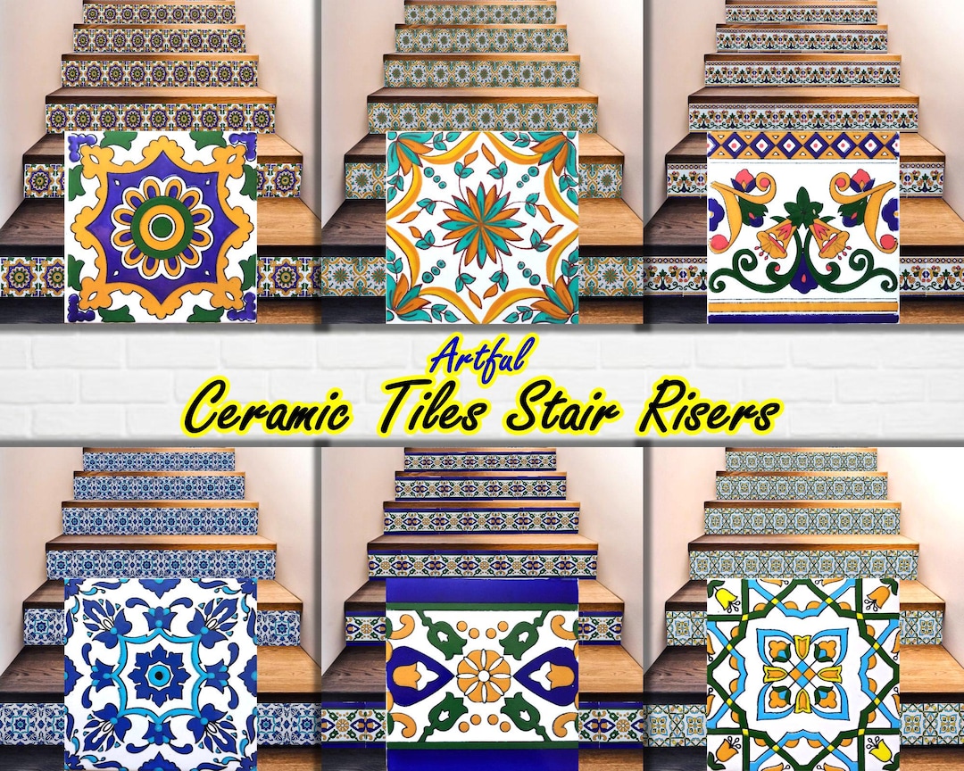 Artisan Stair Risers Design, Stair Face Step Risers, One of a Kind ...