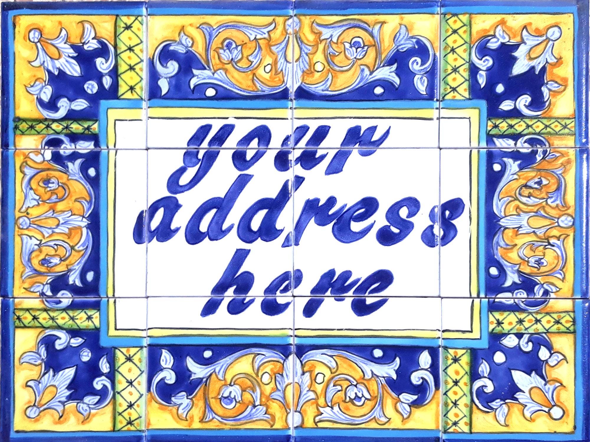 Custom Welcome Sign - Italian House Design Style Address Sign - Mosaic ...