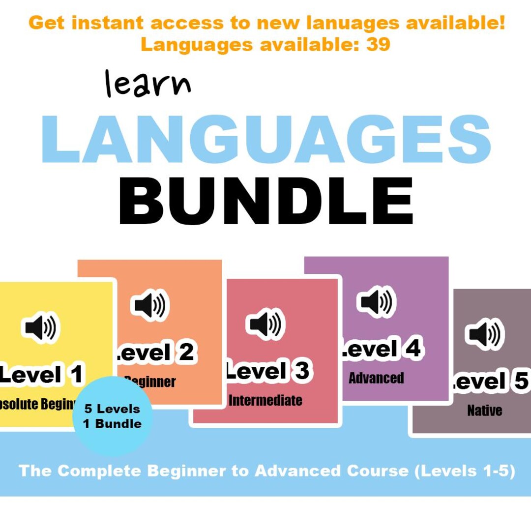 39 Languages Learning Bundle | PDF, Audio, Video, Flashcards (digital ...