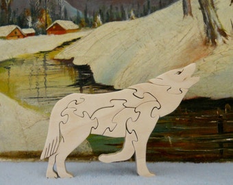 Wooden Wolf Puzzle - Etsy