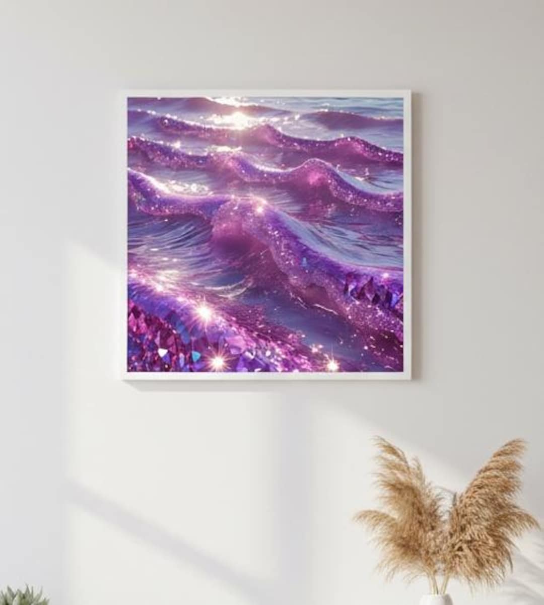 Purple Liquid Abstract Art, Violet 3D Glass Print, Melting Amethyst ...