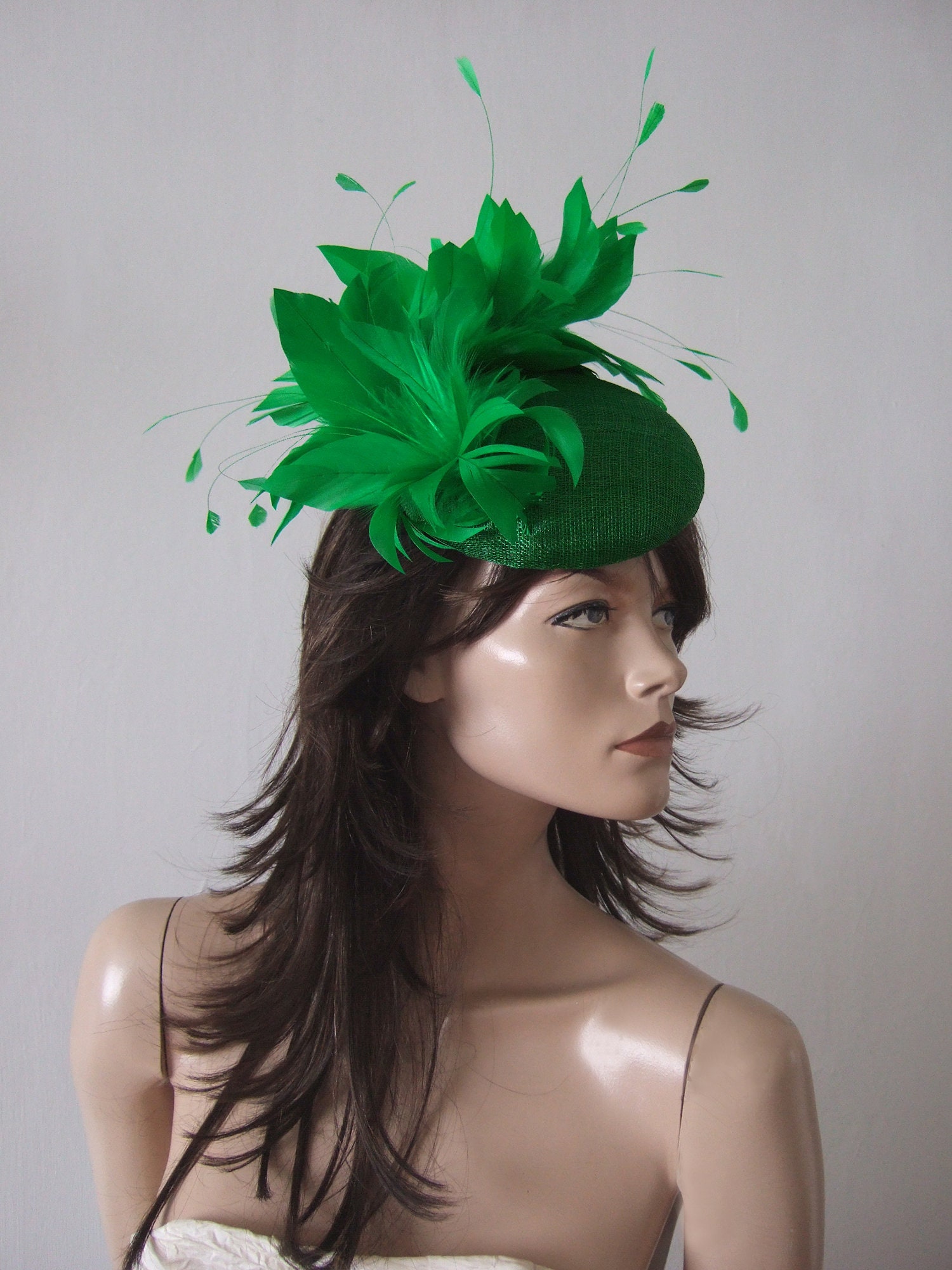 Emerald Green Fascinator Hat Headpiece Moya | Etsy