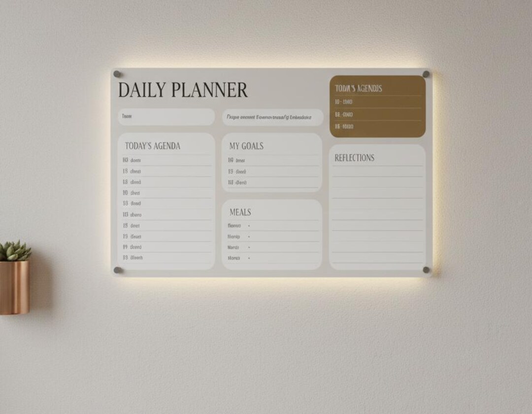 Personalized Acrylic Daily Planner Board - Reusable Dry Erase Calendar ...