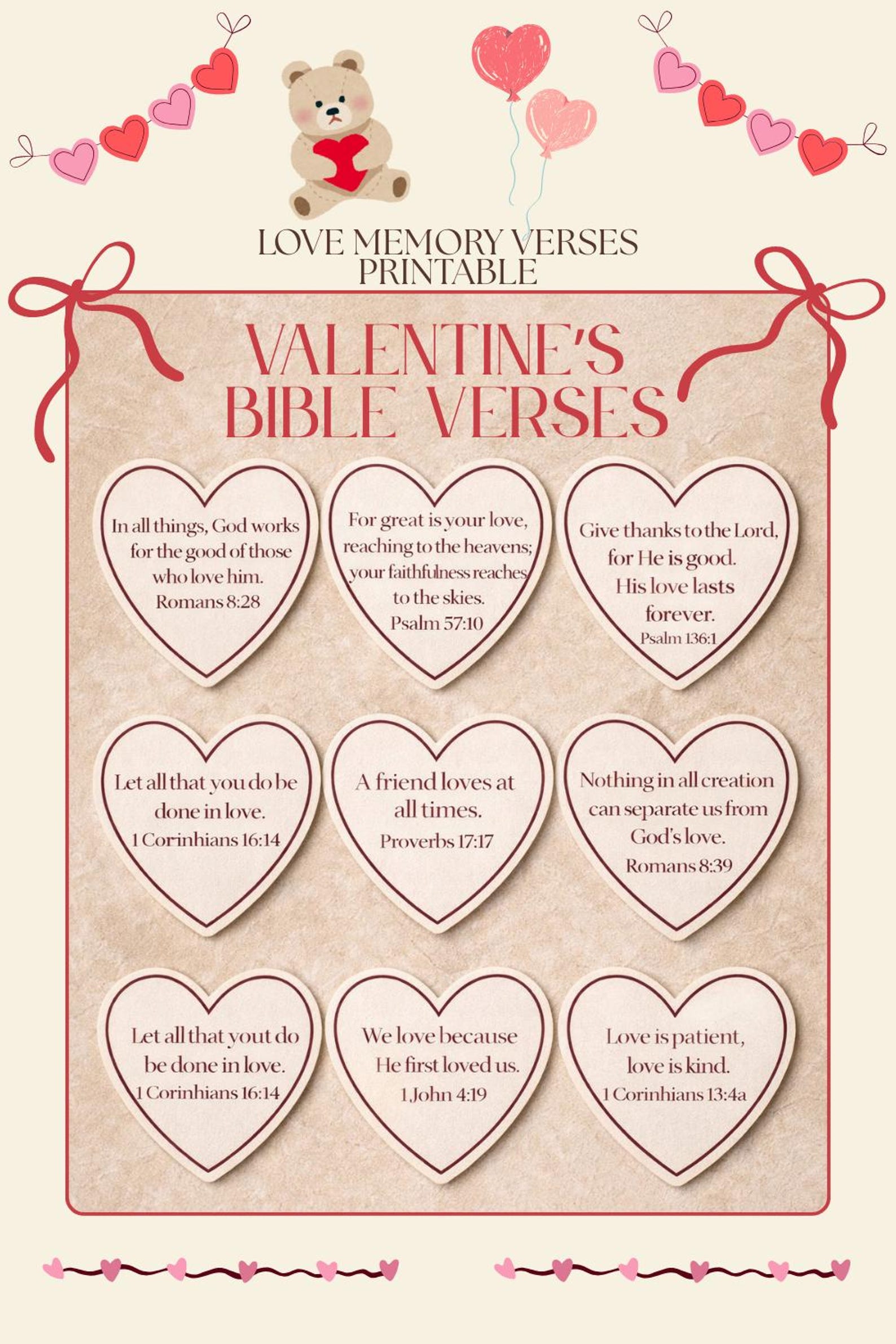 Digital Printable Valentine's Day Bible Verse Valentines, God's Love ...