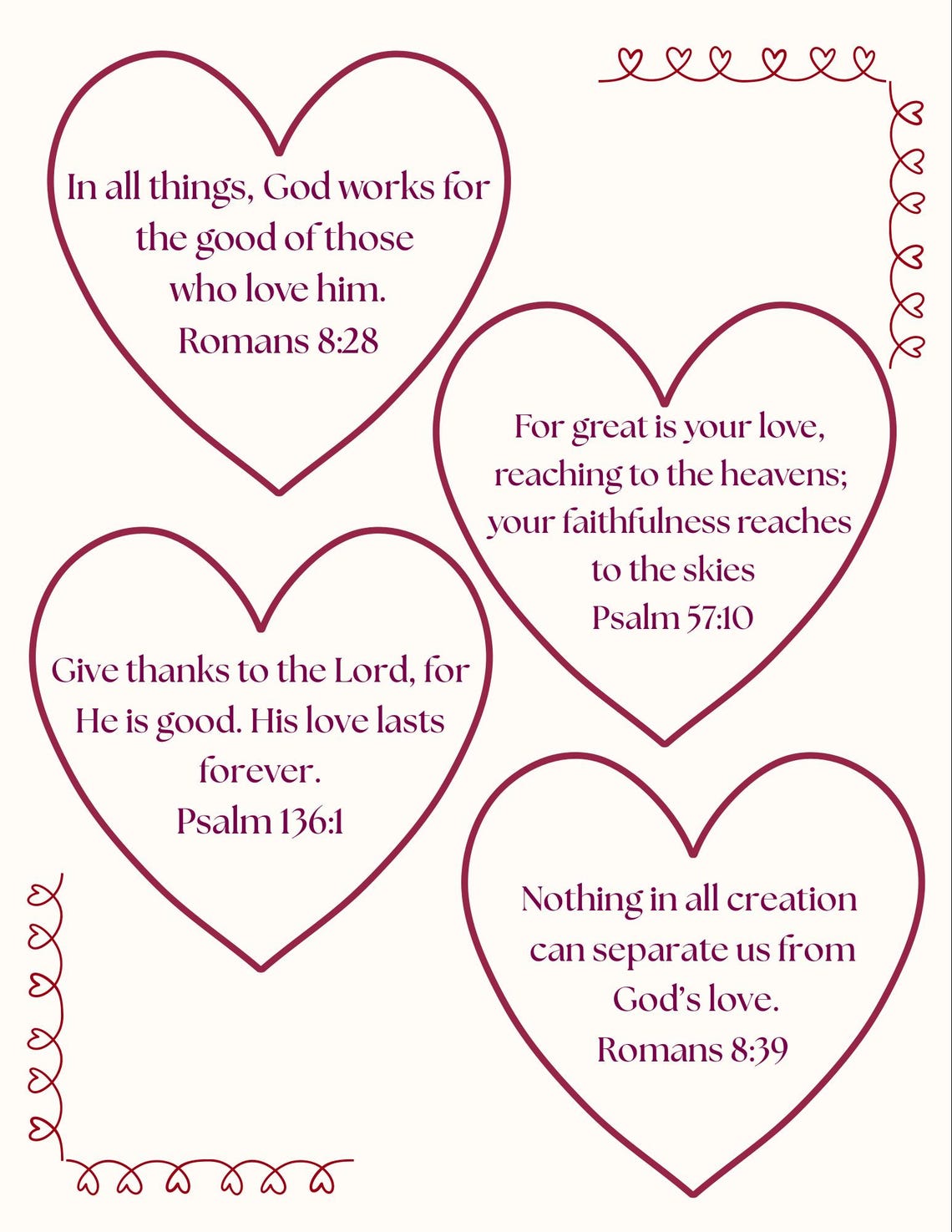 Digital Printable Valentine's Day Bible Verse Valentines, God's Love ...