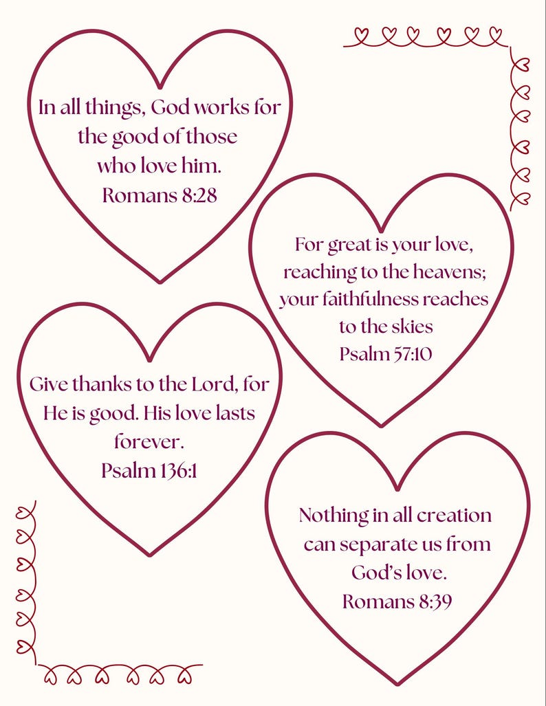 Digital Printable Valentine's Day Bible Verse Valentines, God's Love ...