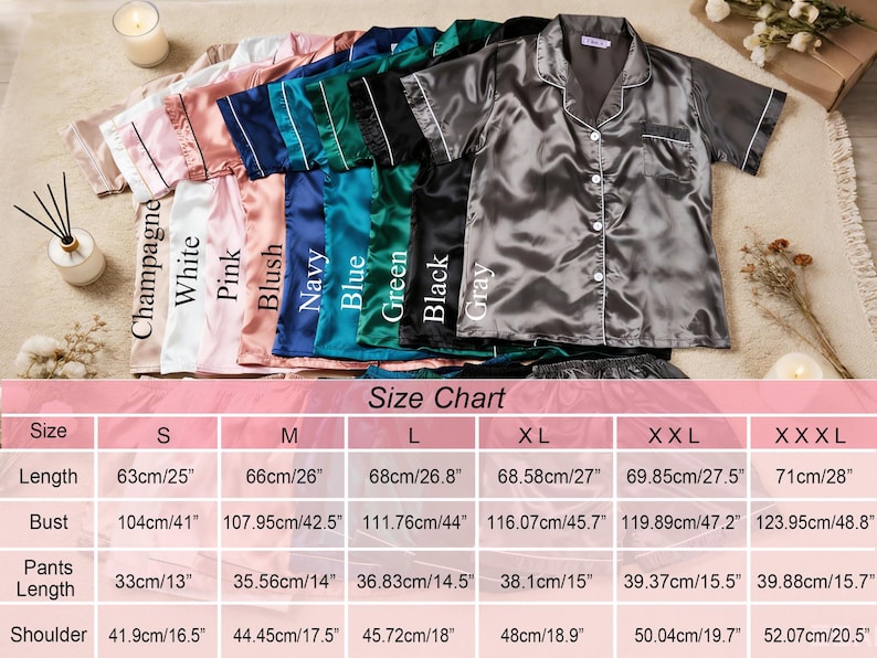 Personalized Satin Pajama Set, Bridesmaid Bridal Party Pjs, Custom Name ...