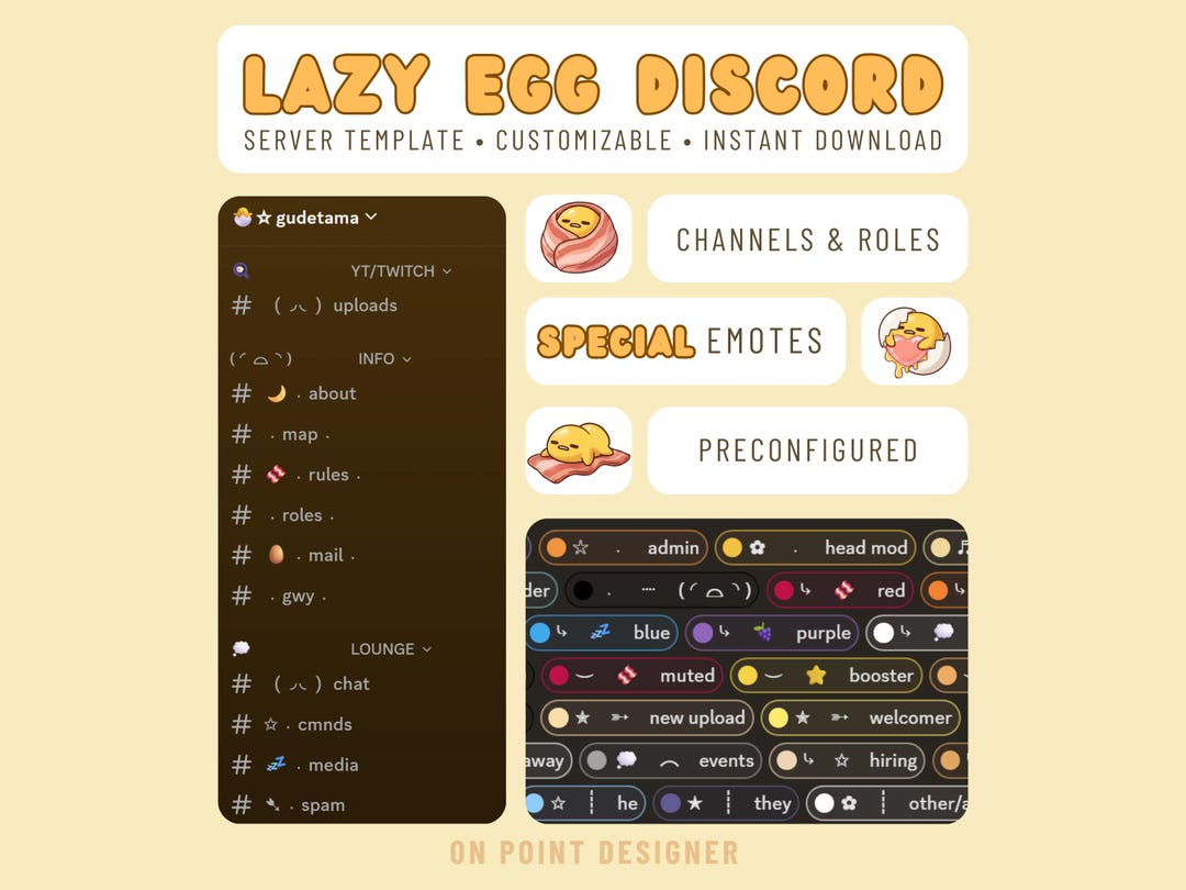 Lazy Egg Discord Server Template, Aesthetic Streamer Community ...