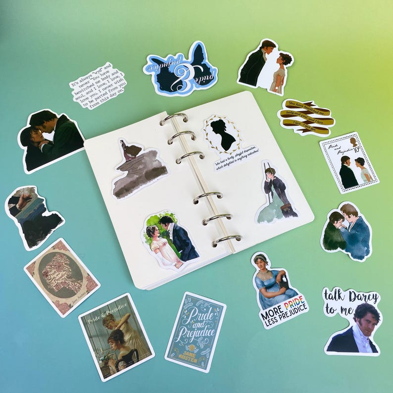 200pcs Pride and Prejudice Sticker Pack | Mr Darcy Elizabeth Bennet ...