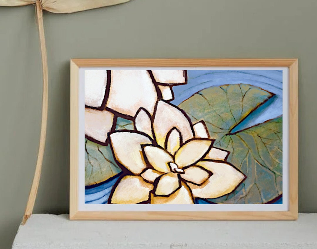 Lotus Flower Pond Giclee Print | Buddha Symbolism Zen Wall Art - Etsy