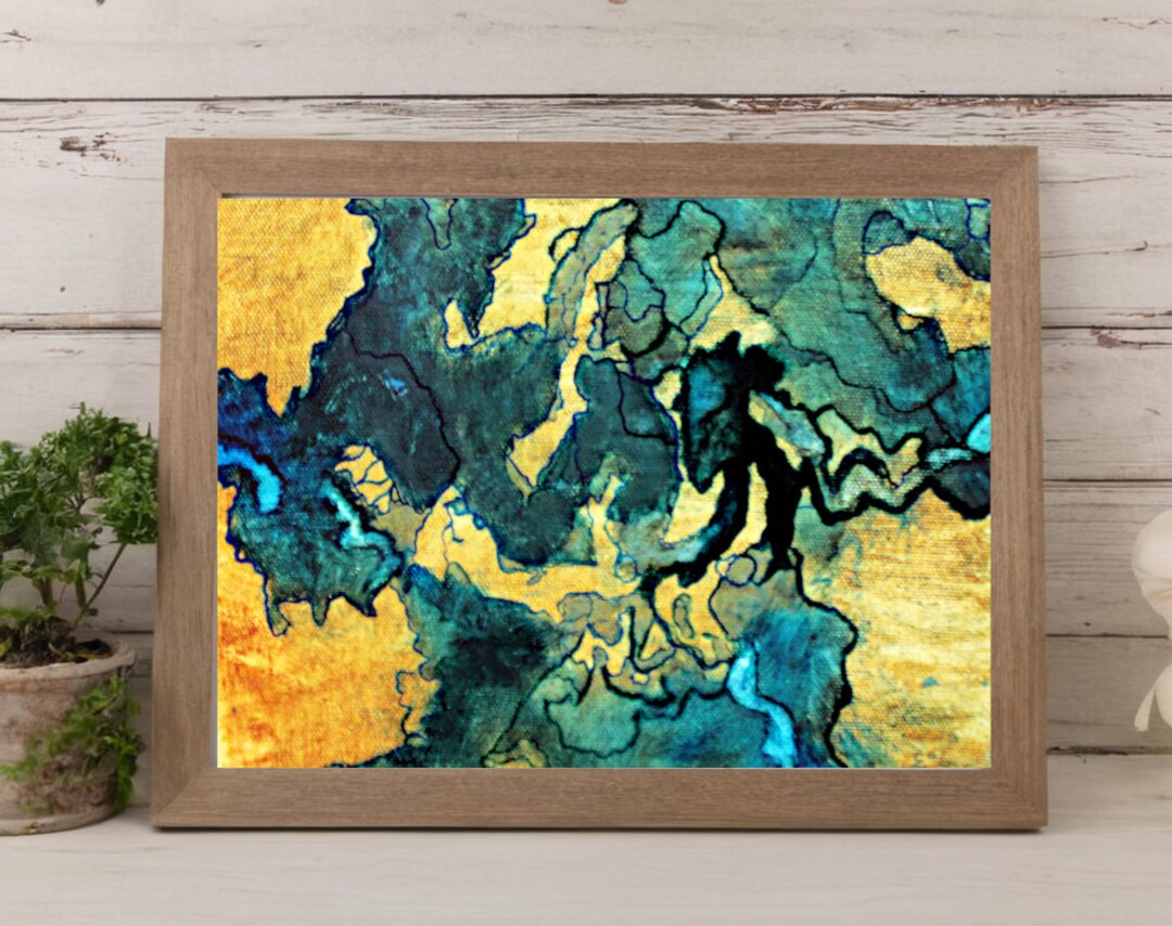 Abstract Cartography Art Print | Line Work Oil Painting - Etsy