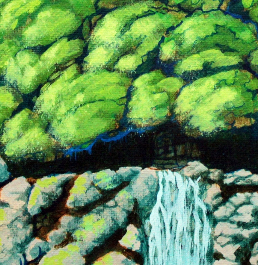 Zelda Floating Island Waterfall Oil Painting Print | Oil Painting Print ...