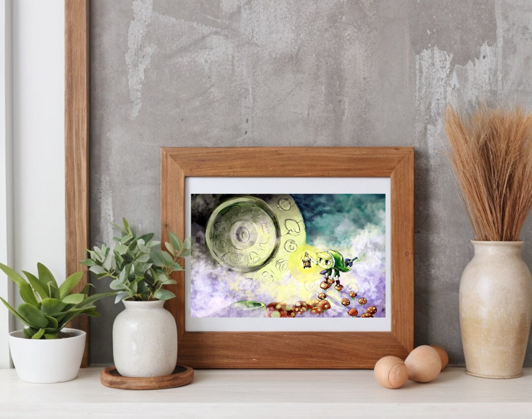 Zelda Exploring Painting Print | Link to the Mushroom Kingdom Painting ...