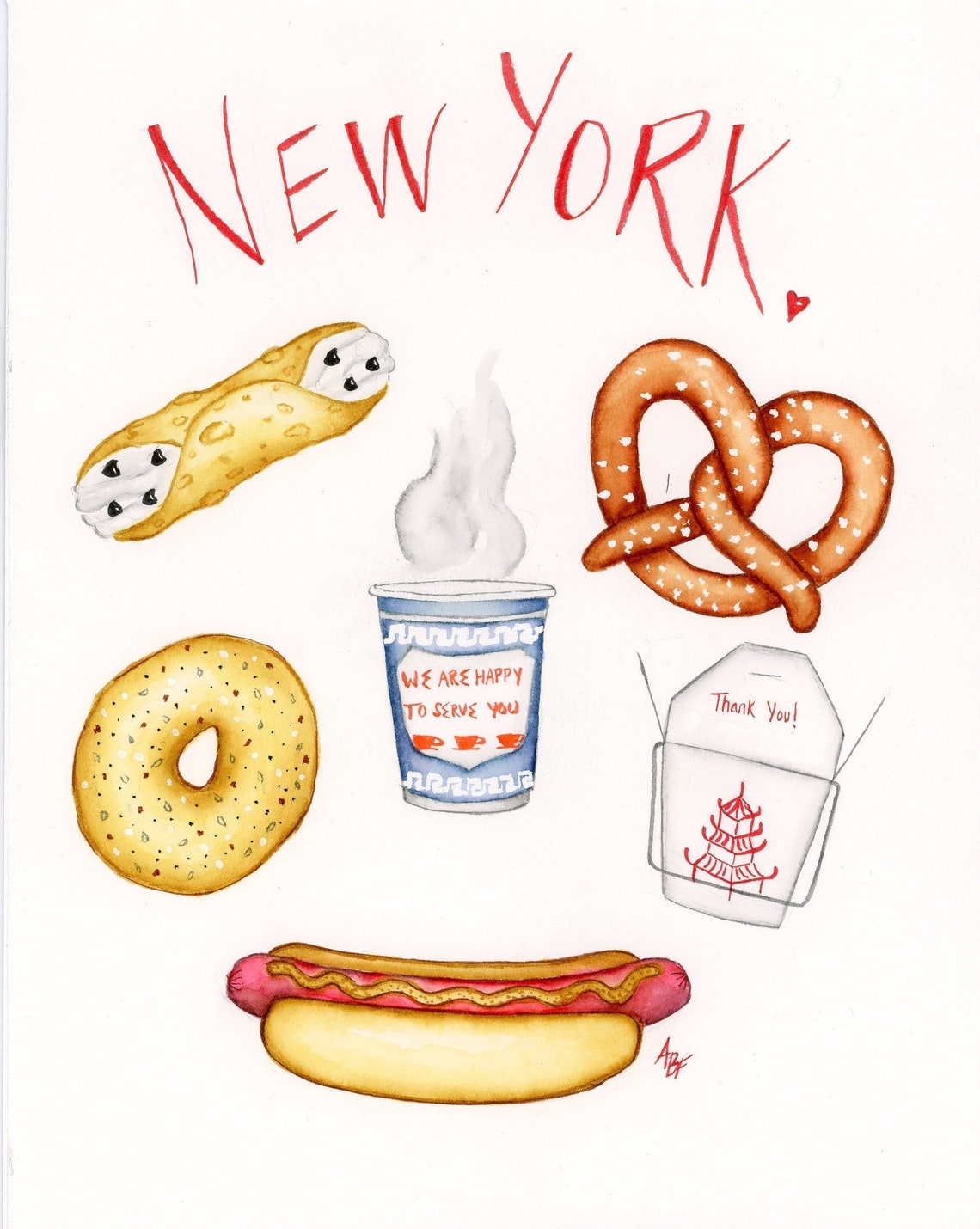 New York Eats!- Iconic NY Food Map - Etsy