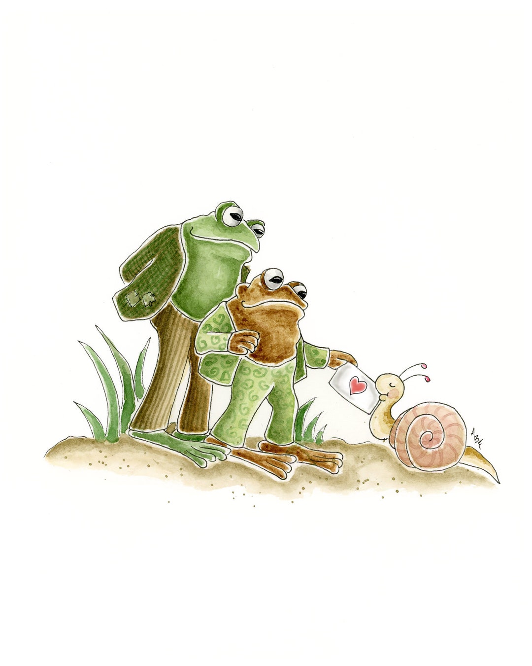 Frog and Toad Nursery/kids Room Watercolor Print - Etsy