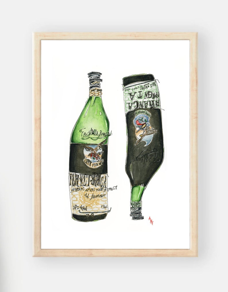 Fernet Branca Italian Amaro Bar Art Watercolor Print - Etsy