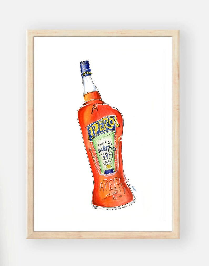 Aperol Blind Contour Print- Aperol Spritz- Bar Art - Etsy