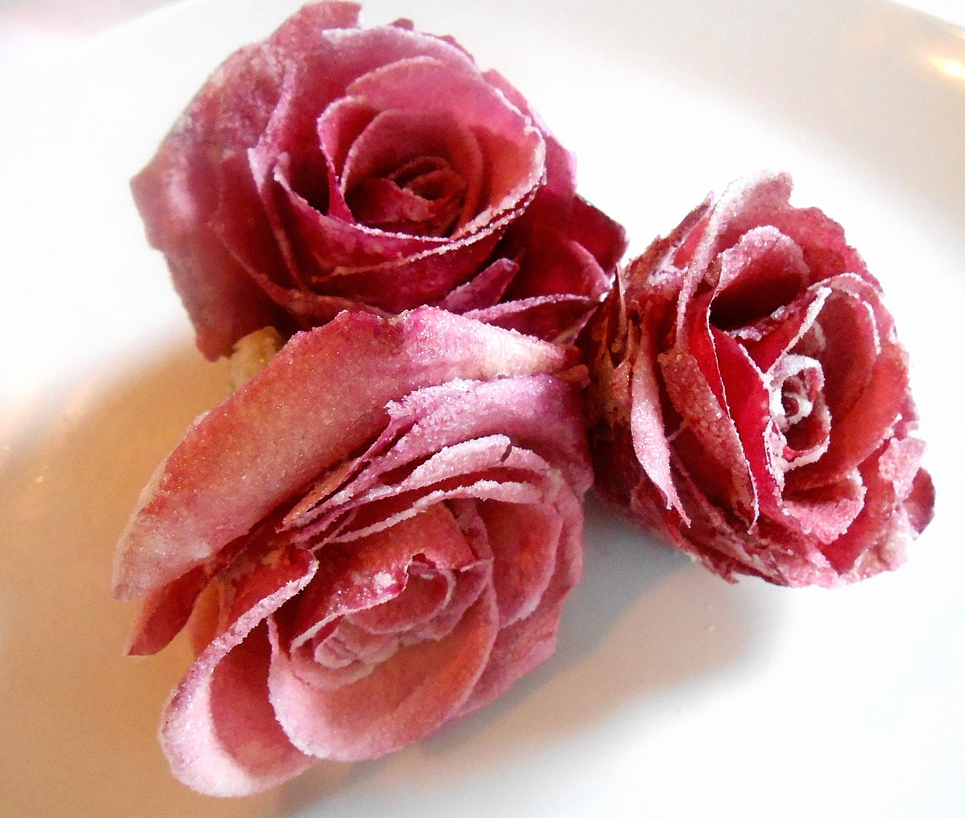 GOURMET CANDIED ROSES: Organic Edible Plum Pink Shades | Etsy