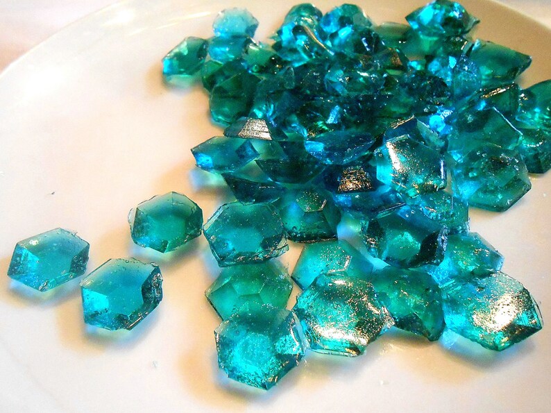 Teal Edible Sugar Diamonds Jewels Gems Barley Sugar Hard Candy - Etsy