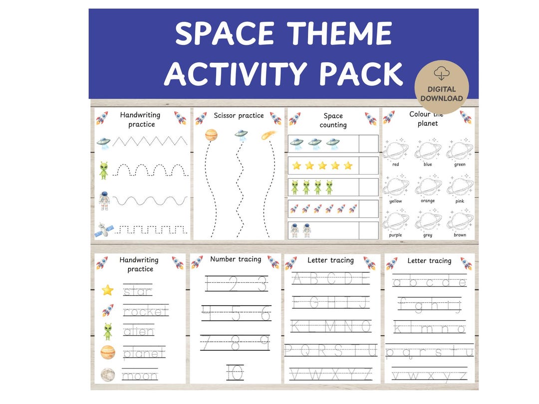 Space Preschool Packet, Preschool Worksheets, Preschool Printable ...