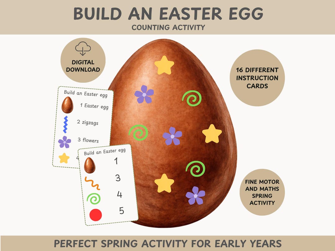 Easter Counting Activity Printable | Build an Easter Egg Maths Game ...