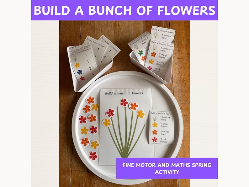 Flower Counting Activity Printable | Spring Numbers 1 to 5, Maths Game ...