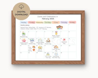 Children’s March 2026 Events Calendar | Preschool EYFS Visual Calendar ...