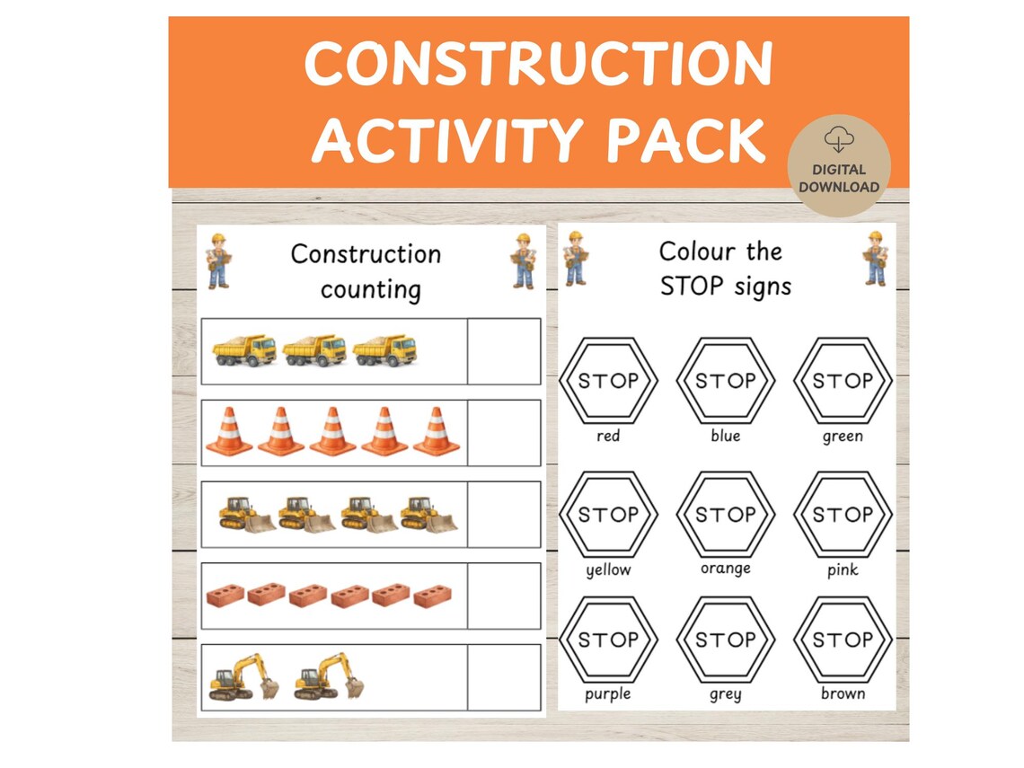 Construction Preschool Packet, Preschool Worksheets, Preschool ...
