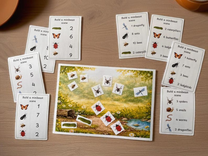 EYFS Minibeast Counting Activity Printable | Build a Scene, Numbers to ...