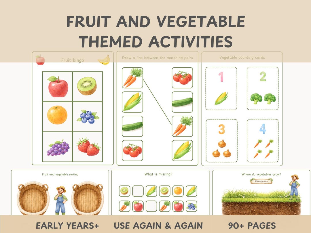 Fruit and Vegetable Learning Pack | EYFS Play-based Activities for ...