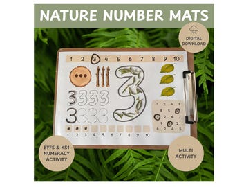 Nature Number Playdough Mats 1 to 10, Forest School, Reggio Loose Parts ...