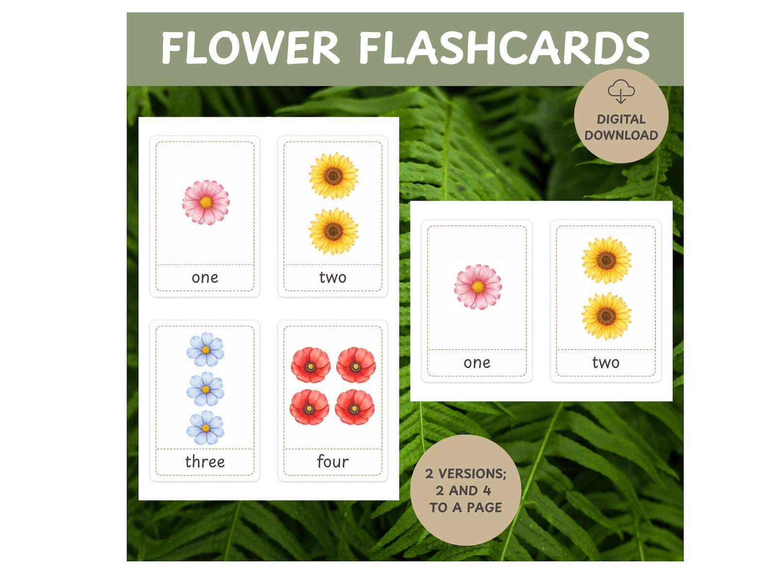 Flower Number Flashcards 1–10, EYFS & Reception Visual Maths Printable ...