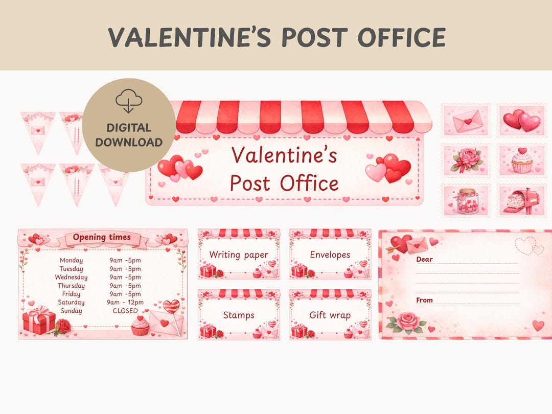 Valentine's Post Office Dramatic Role Play Pack, Classroom Decor (PDF ...