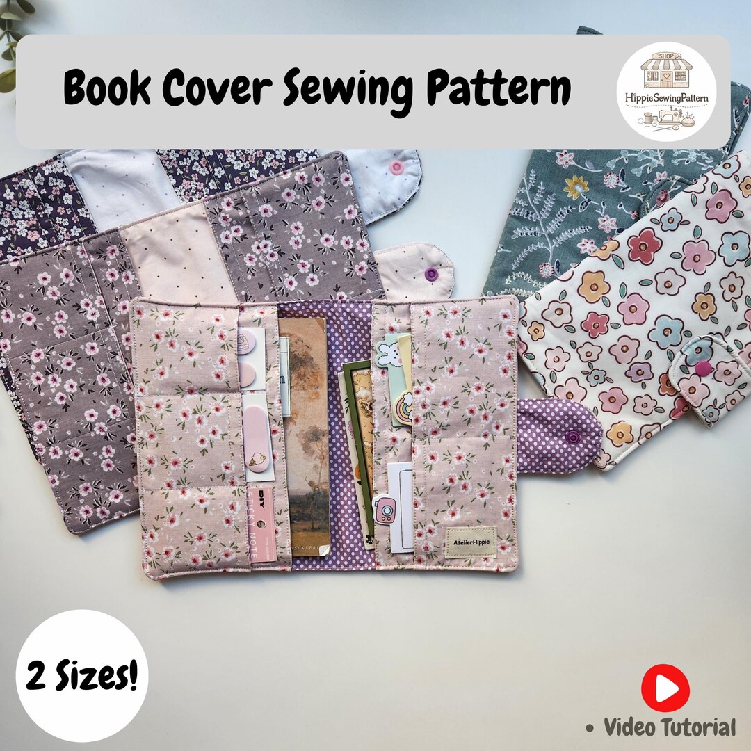 Book Cover Sewing Pattern | 2-piece Set With Video Tutorial – Pattern ...