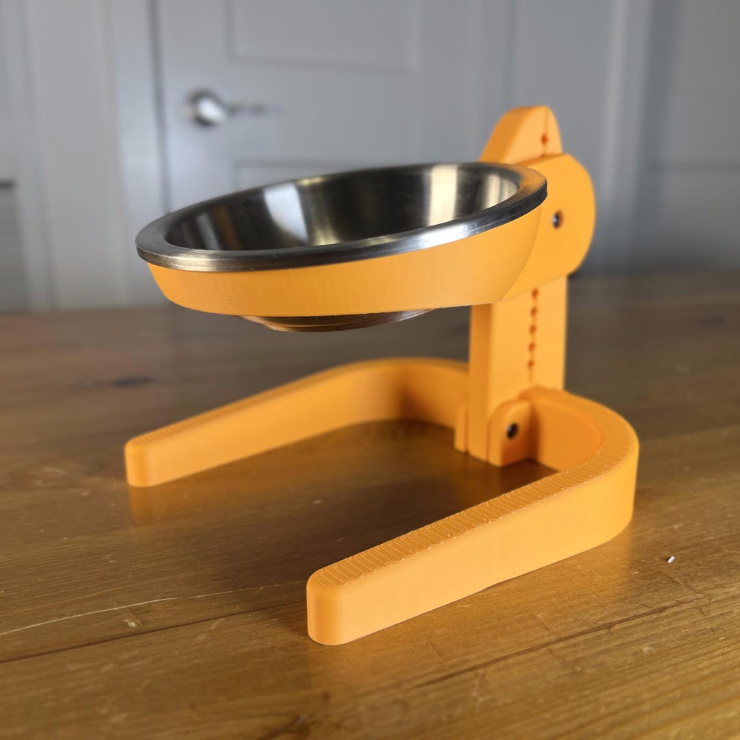 Raised Cat Bowl | Adjustable Height and Slant | Stainless Steel - Etsy