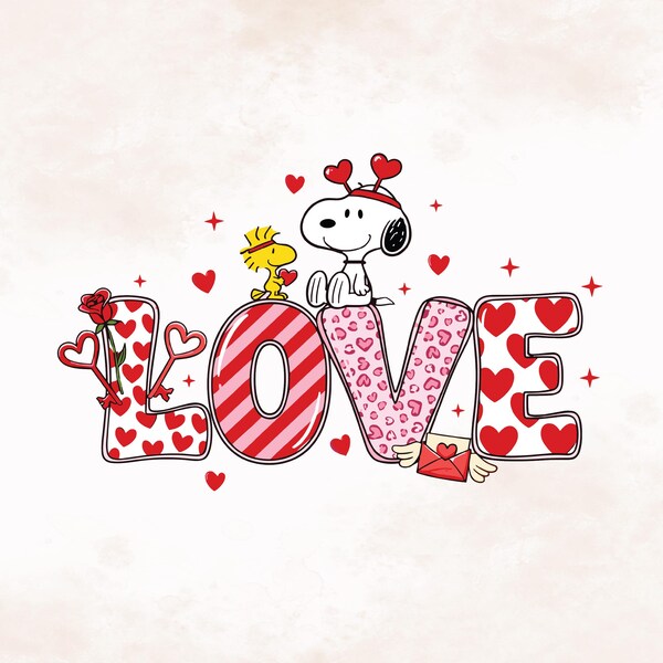 Snoopy con corazón - Etsy México