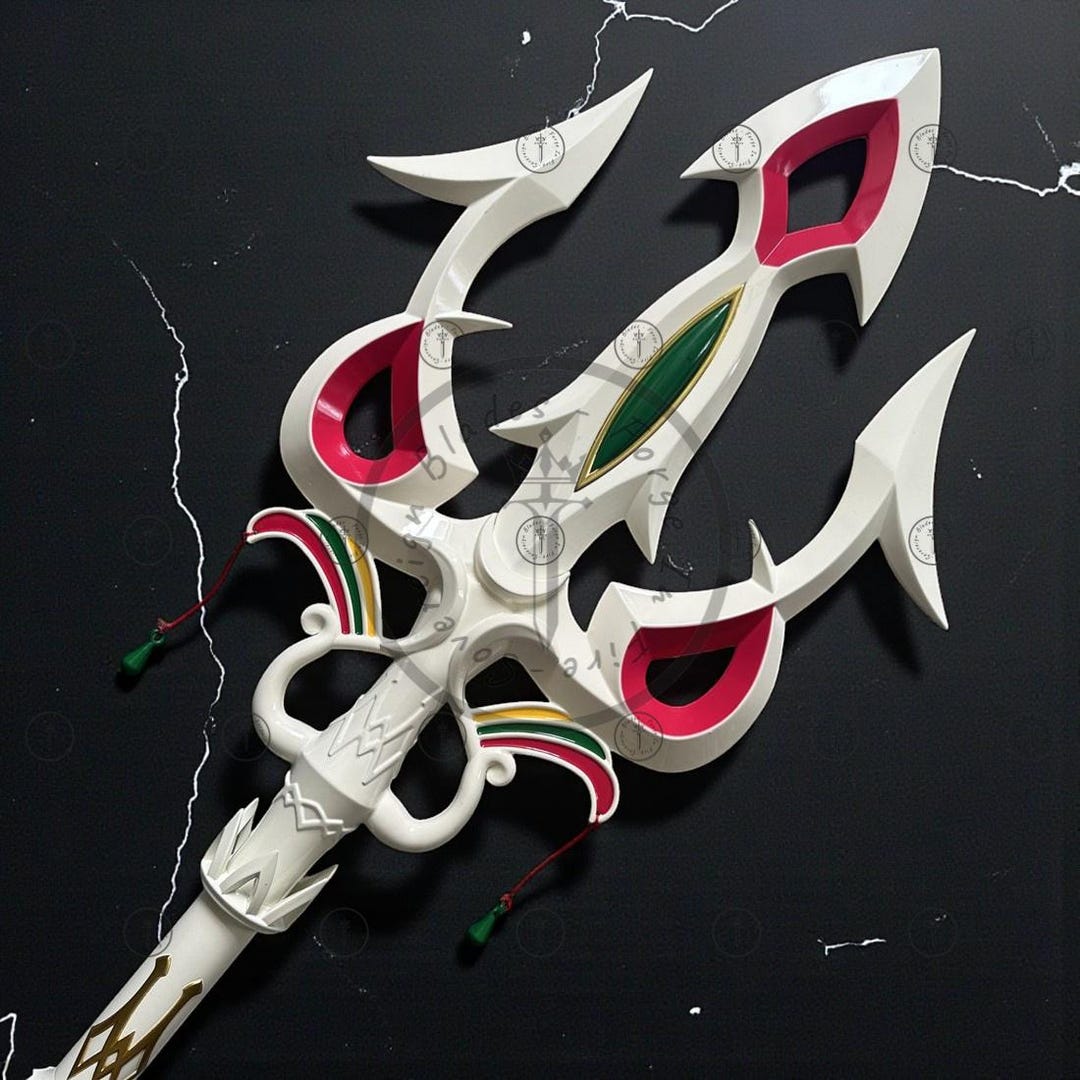 Zelda Lightscale Trident Life-size Metal Replica – Mipha’s Spear From ...