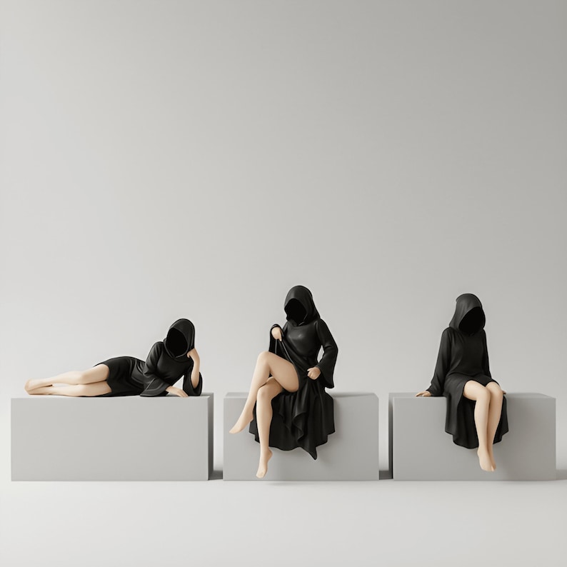 Gothic Queen Resin Statue Masked Woman Black Robe Home Decor - Etsy