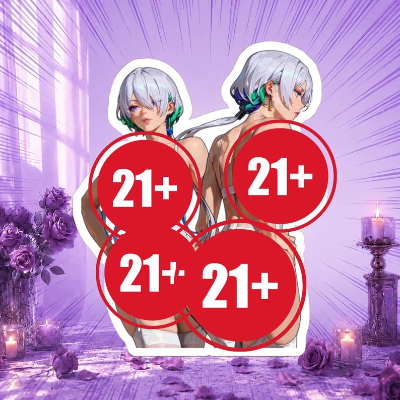 Sensual Anime Twin Woman Sticker | Kiss-cut Sticker - Etsy Canada