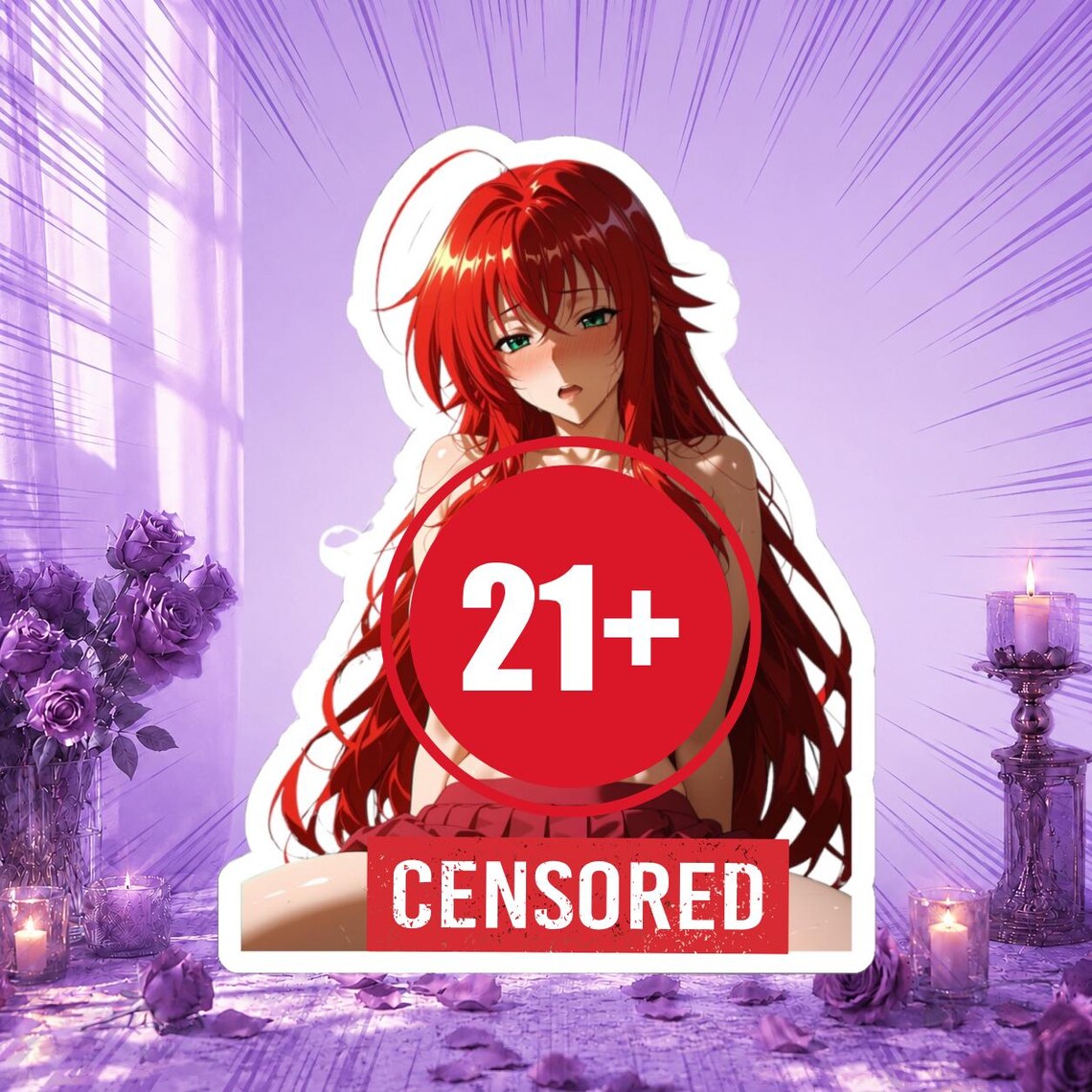 Red-haired Anime Bust Sticker | Kiss-cut Sticker - Etsy Canada