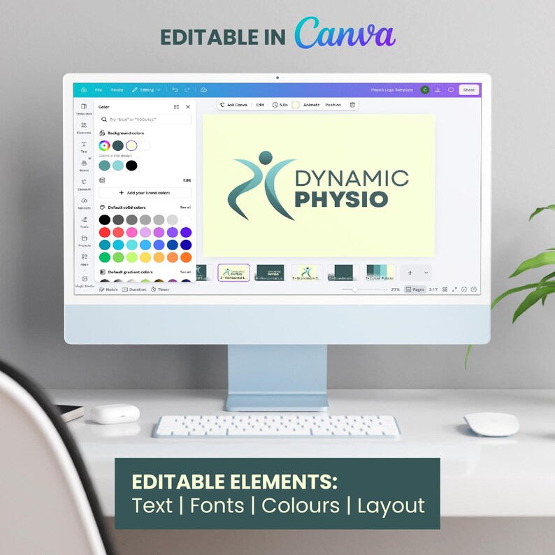 Editable Logo Design, DIY Canva Modern Sport, Physiotherapy, Yoga ...